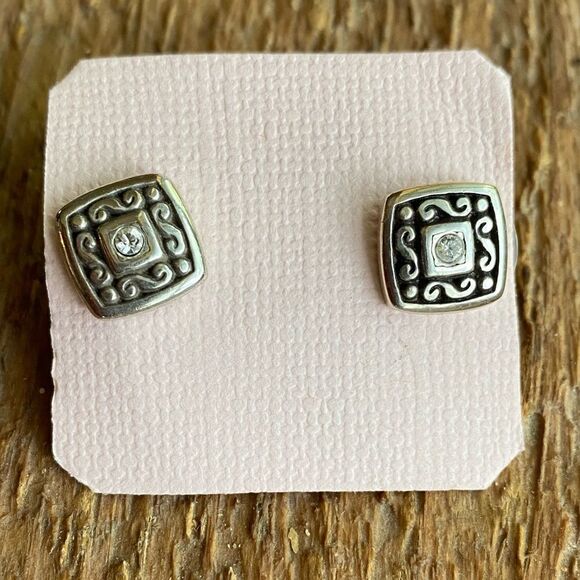 Brighton | Jewelry | Brighton Square Silver With Swarovski Crystal ...
